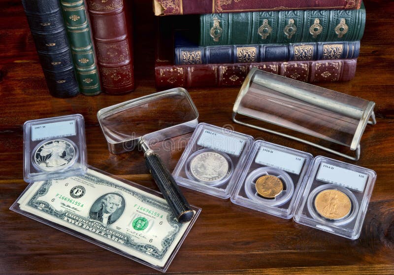 Coin Collecting Hobby. stock image. Image of invest - 117156549