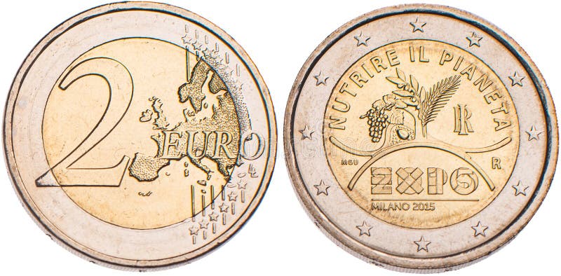 A Coin Collection of 2 Euro Commemorative Coins Stock Photo - Image of ...