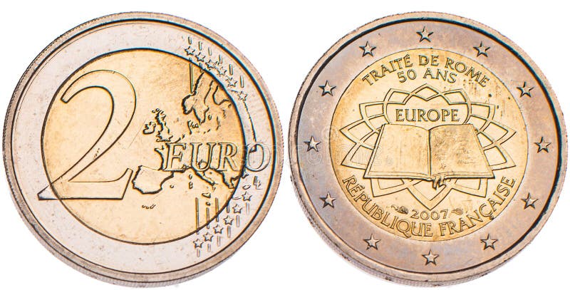 A Coin Collection of 2 Euro Commemorative Coins Stock Photo - Image of ...