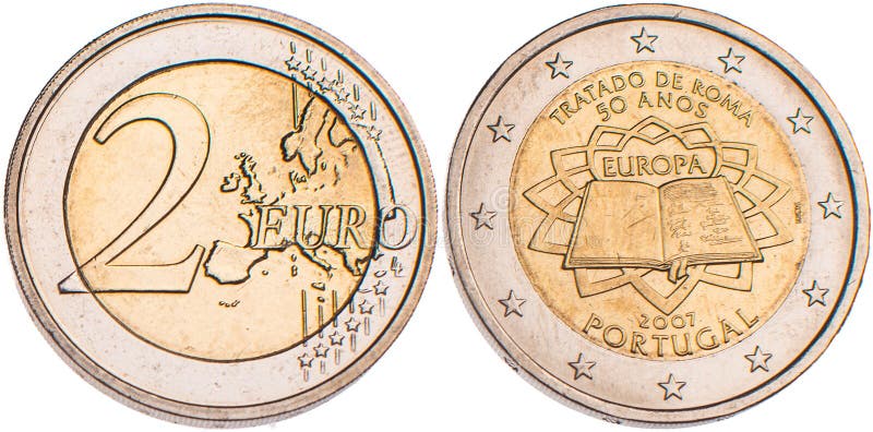 A Coin Collection of 2 Euro Commemorative Coins Stock Photo - Image of ...