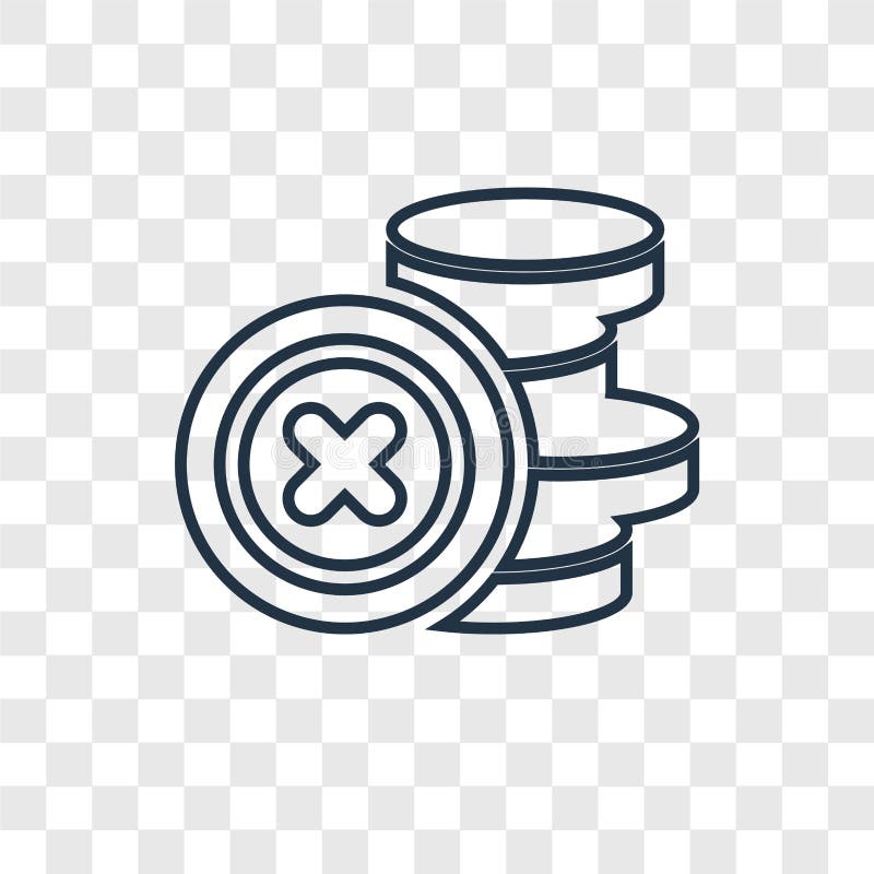 Coin Concept Vector Linear Icon Isolated on Transparent Background ...