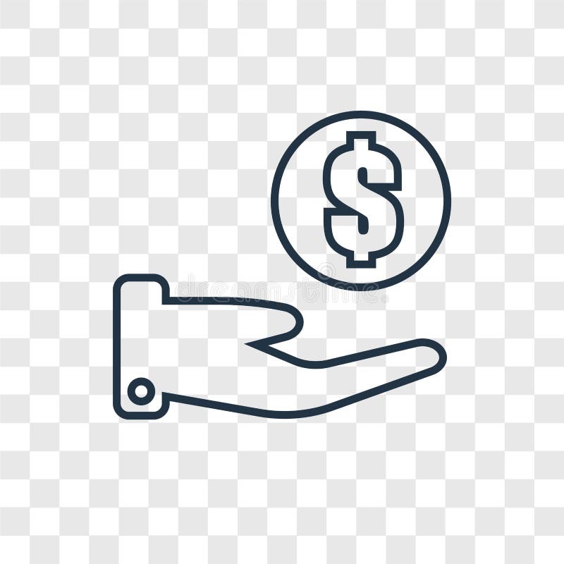 Coin Concept Vector Linear Icon Isolated on Transparent Background ...