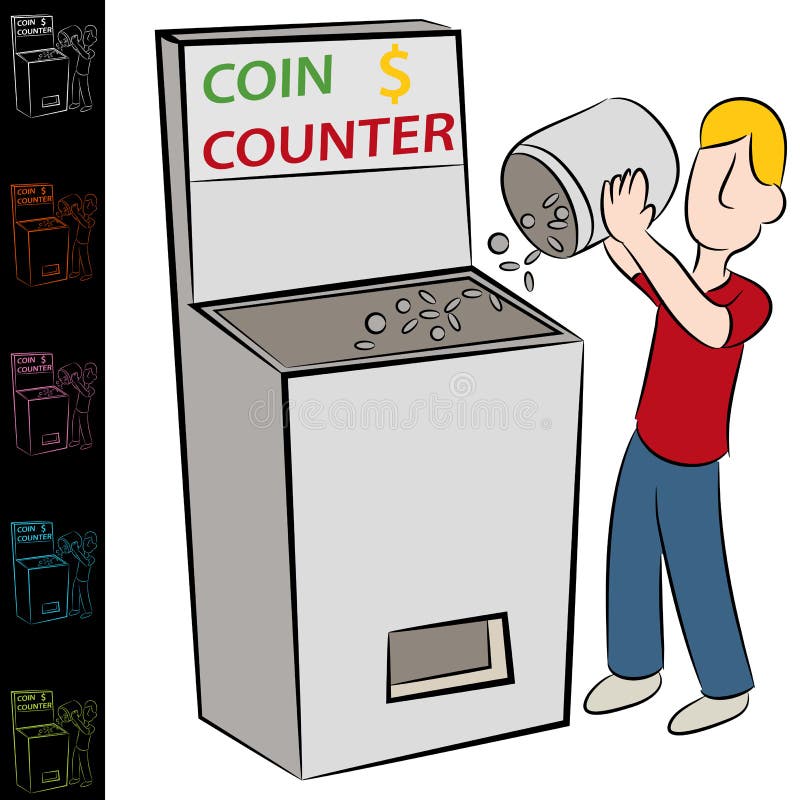 Coin Counting Machine stock vector. Illustration of machine - 25752162