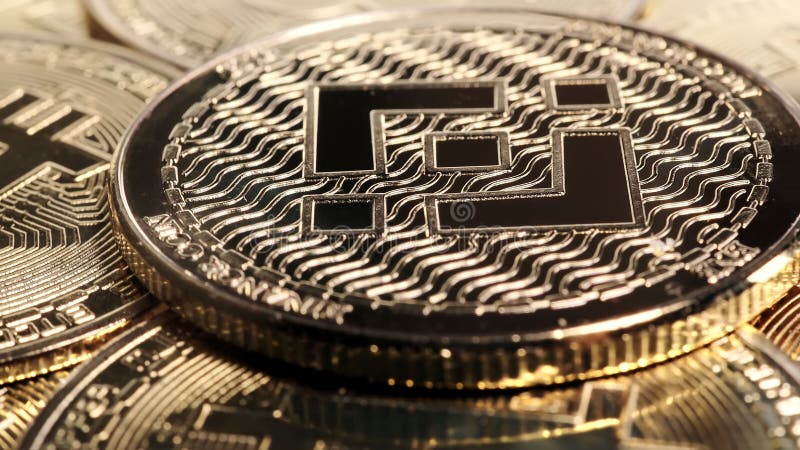 Coin Cryptocurrency Binance on Bitcoins Background. BNB Editorial ...