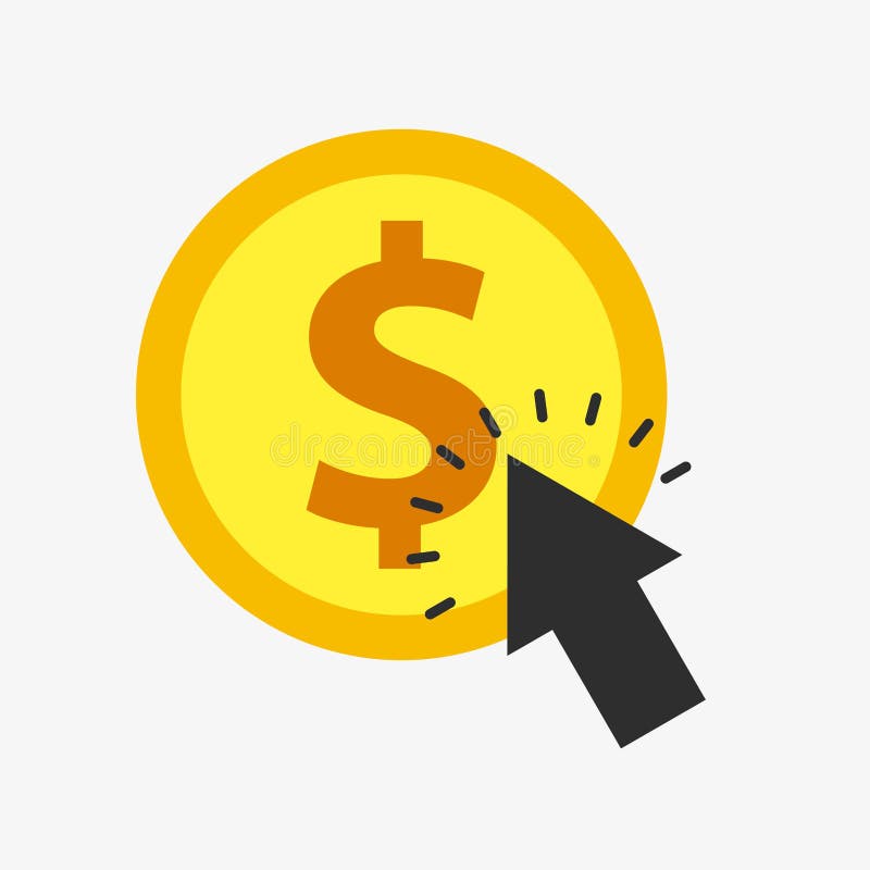Coin and Cursor Icon. Money Design. Vector Graphic Stock Vector ...