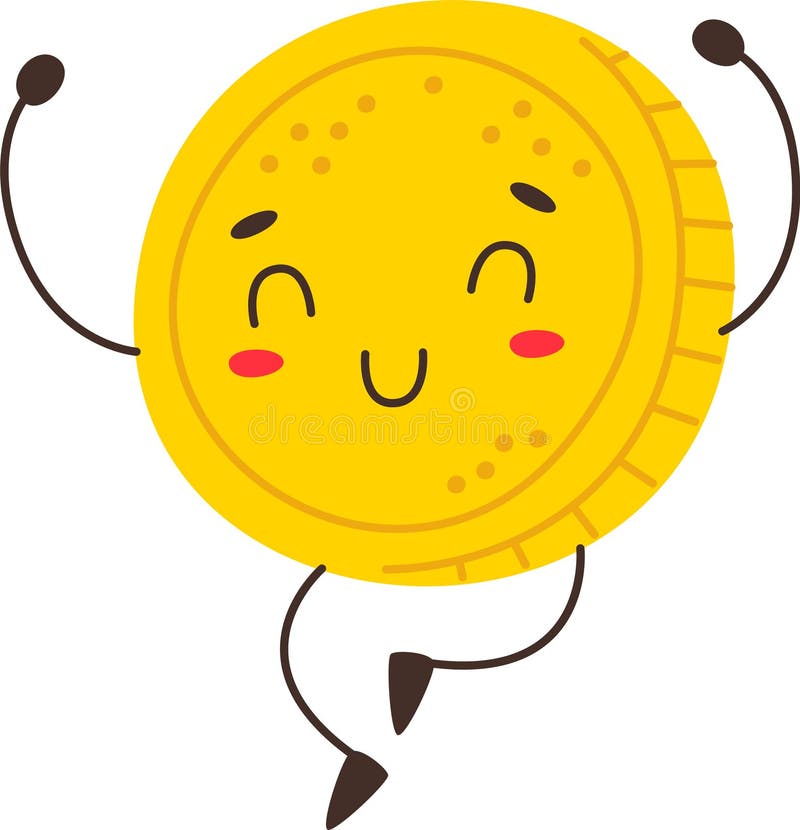 Coin Dancing Character stock vector. Illustration of poster - 318082984