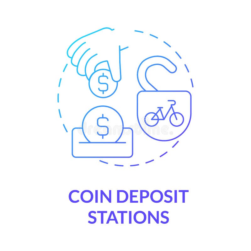 Coin Deposit Stations Blue Gradient Concept Icon Stock Vector ...