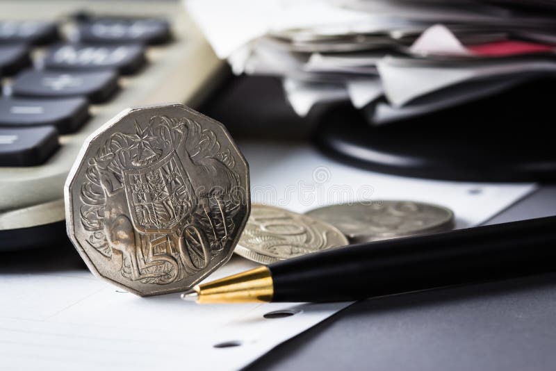 Coin on desk stock photo. Image of dollars, commercial - 30785298