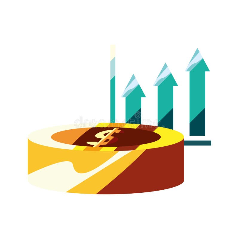 Dollar with Diagram Denoting Concept Icon of Financial Chart, Business Chart Vector Stock ...
