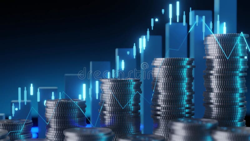 Coin Dollar and Graph Stack Growth Up. Stock Video - Video of saving ...