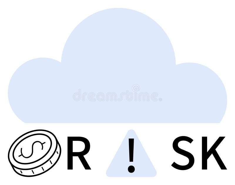 Financial Risk in Cloud Computing Illustrated by Coin, Triangle ...