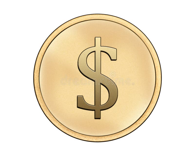 Coin with dollar symbol stock illustration. Illustration of symbol ...