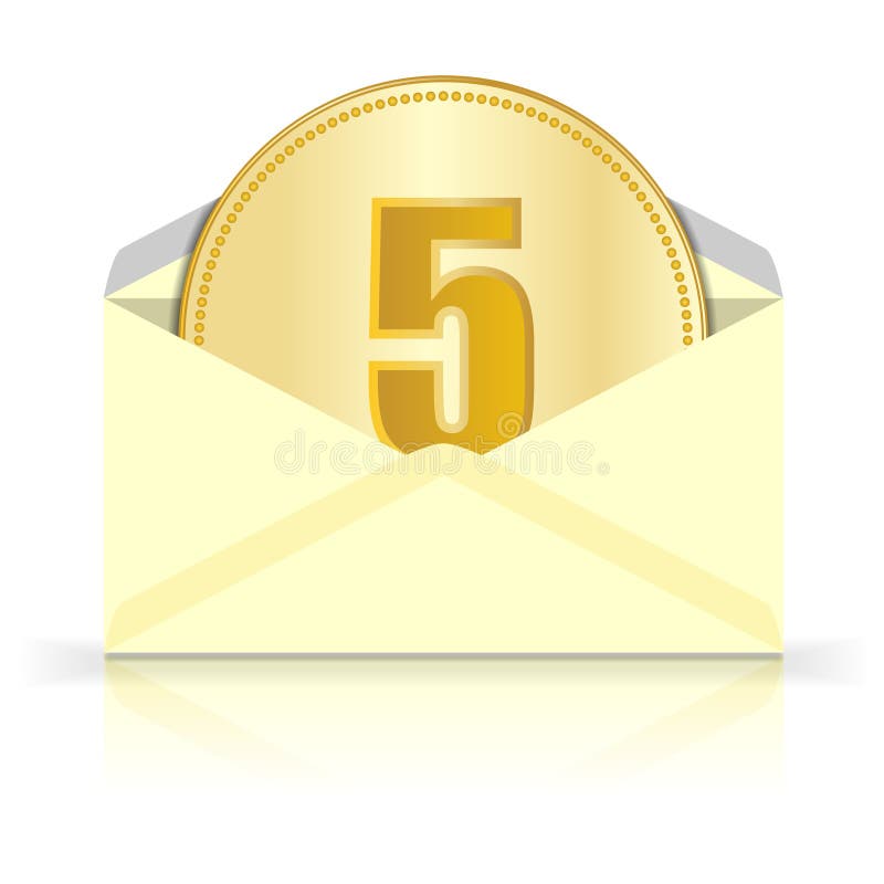 Coin envelope stock vector. Illustration of icon, holiday - 41703324