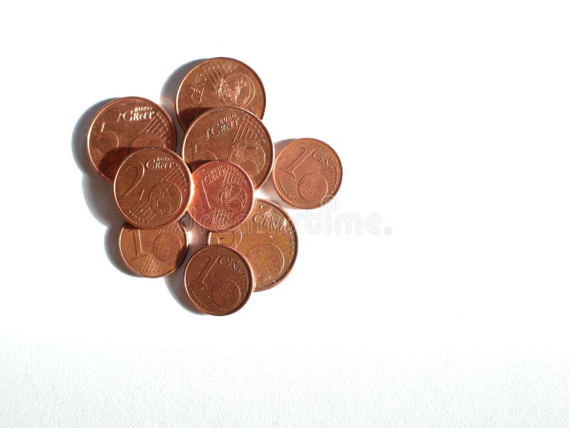 Euro Cents on a White Background Stock Photo - Image of finance, cent ...