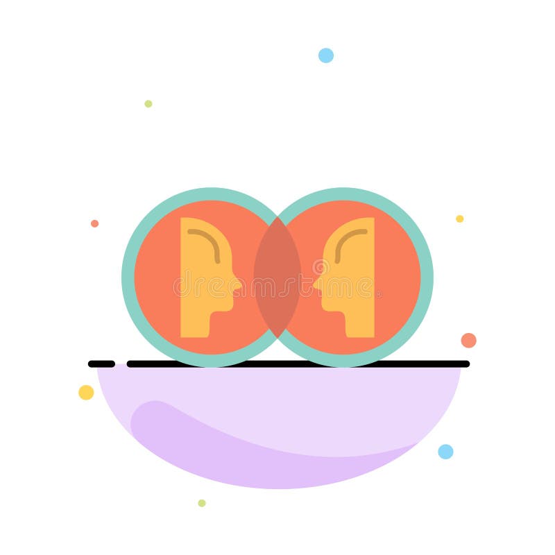 Coin, Face, Dual, Duplicate, Man Abstract Flat Color Icon Template ...