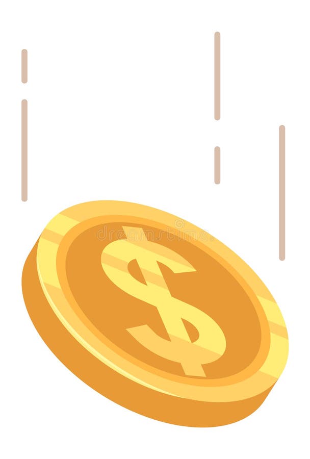 Coin Falling Icon. Money Dropping. Flying Dollar Stock Vector ...