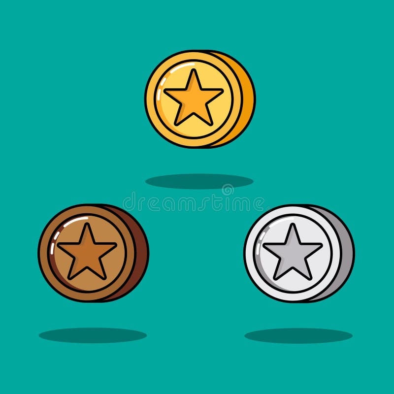 Coin Game with Star stock vector. Illustration of vector - 305054798