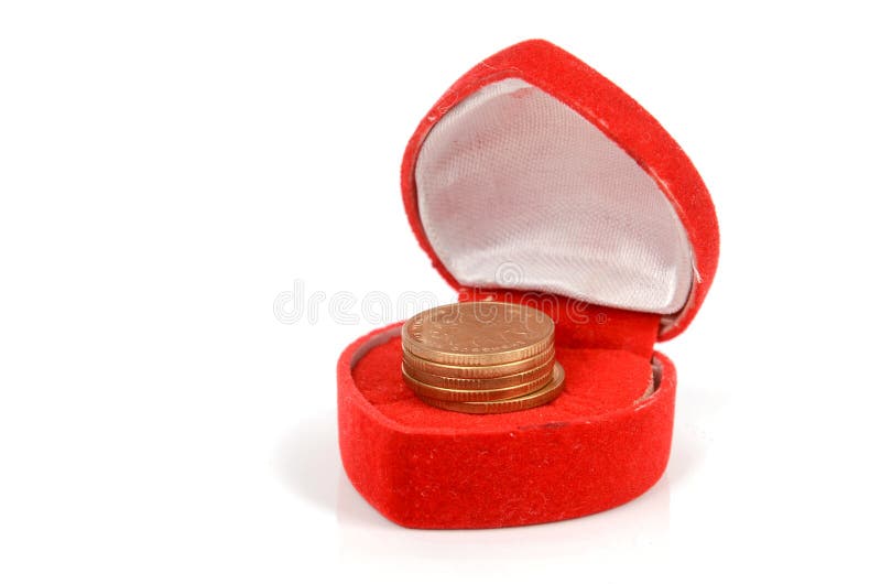 Coin in gift box stock image. Image of gift, cash, white - 25148841