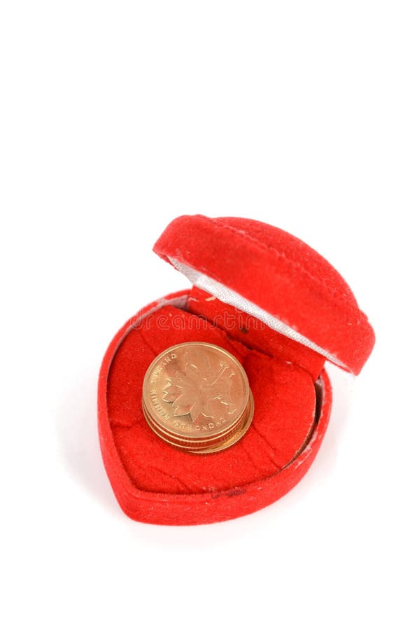 Coin in gift box stock image. Image of gift, metal, finance - 25148845
