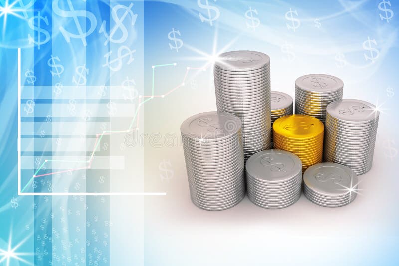 A coin graph stock illustration. Illustration of cash - 36109094