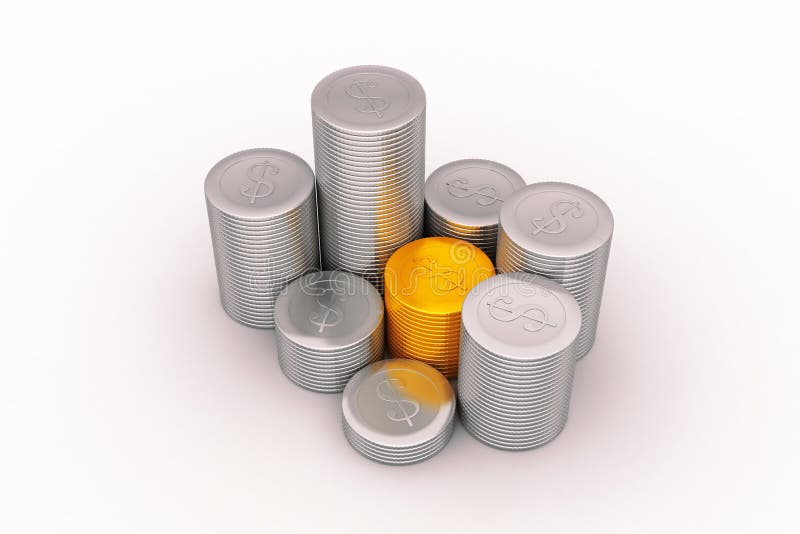 A coin graph stock illustration. Illustration of growth - 35943549