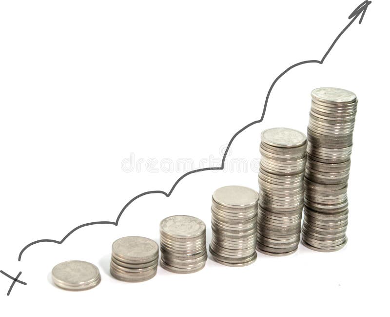 Coin graph stock photo. Image of golden, income, earnings - 33036198