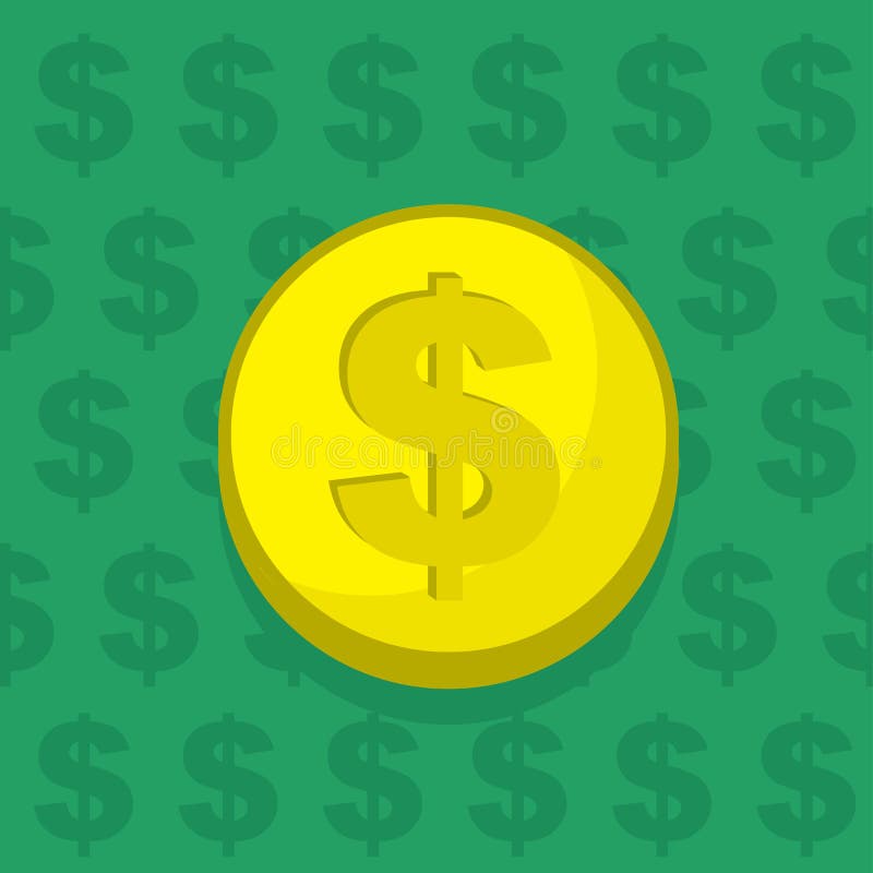 Coin Green Background stock vector. Illustration of cartoon - 33195406