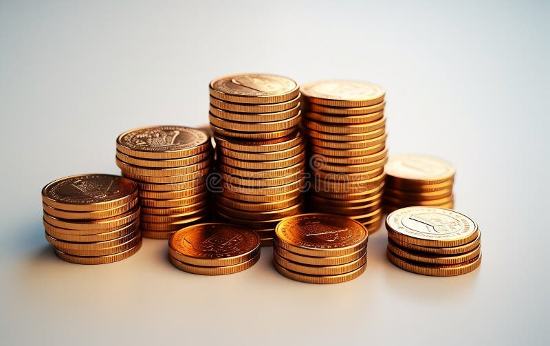 Coin Hoard on Clear Background -Generative Ai Stock Illustration ...