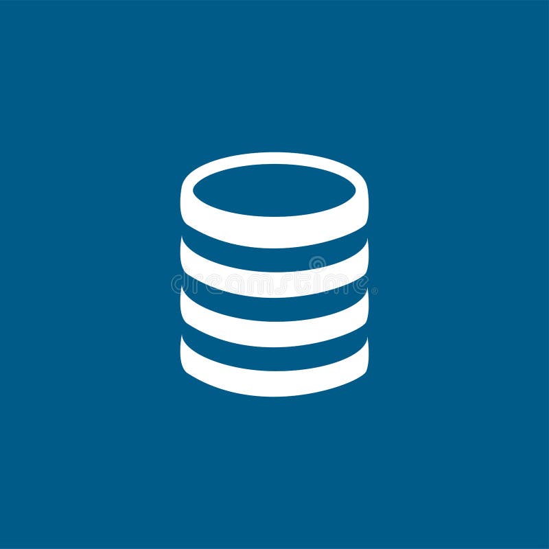 Coin Icon on Blue Background. Blue Flat Style Vector Illustration Stock ...