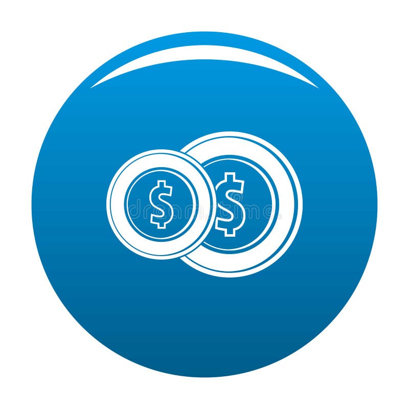 Coin icon blue stock illustration. Illustration of blue - 123170929