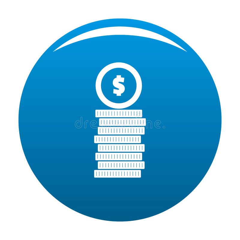 Coin icon blue stock illustration. Illustration of bill - 123301188
