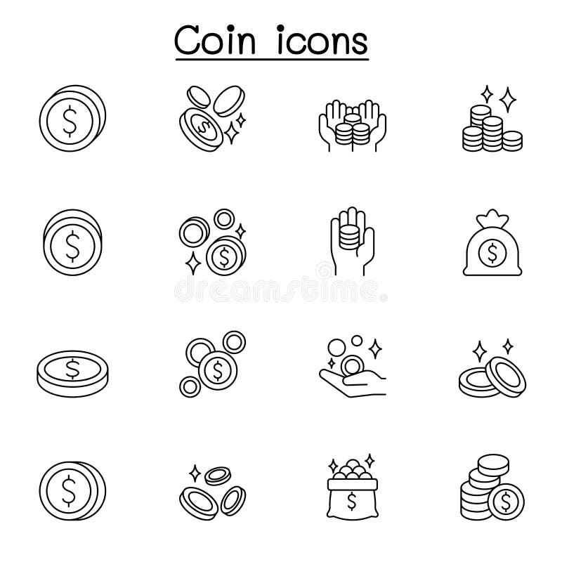 Coin icon flat stock illustration. Illustration of euro - 176573727