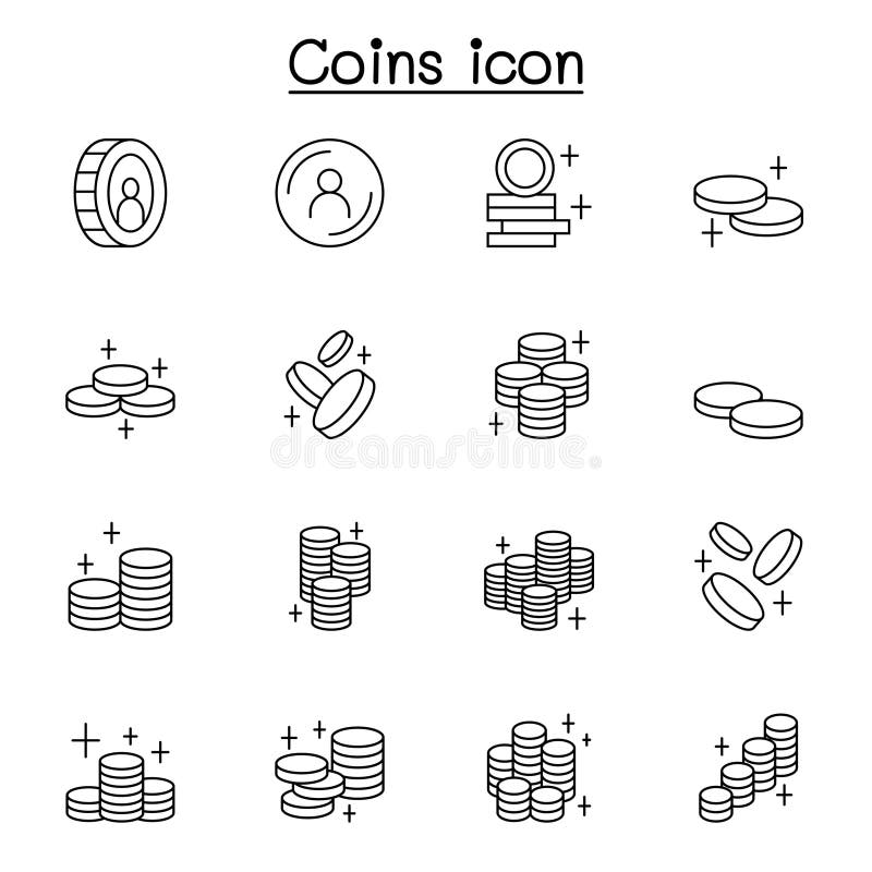 Coin icon flat stock illustration. Illustration of euro - 176573727
