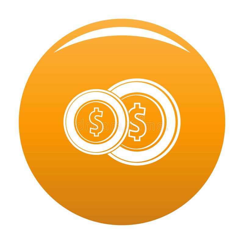 Coin icon orange stock illustration. Illustration of dollar - 124211861