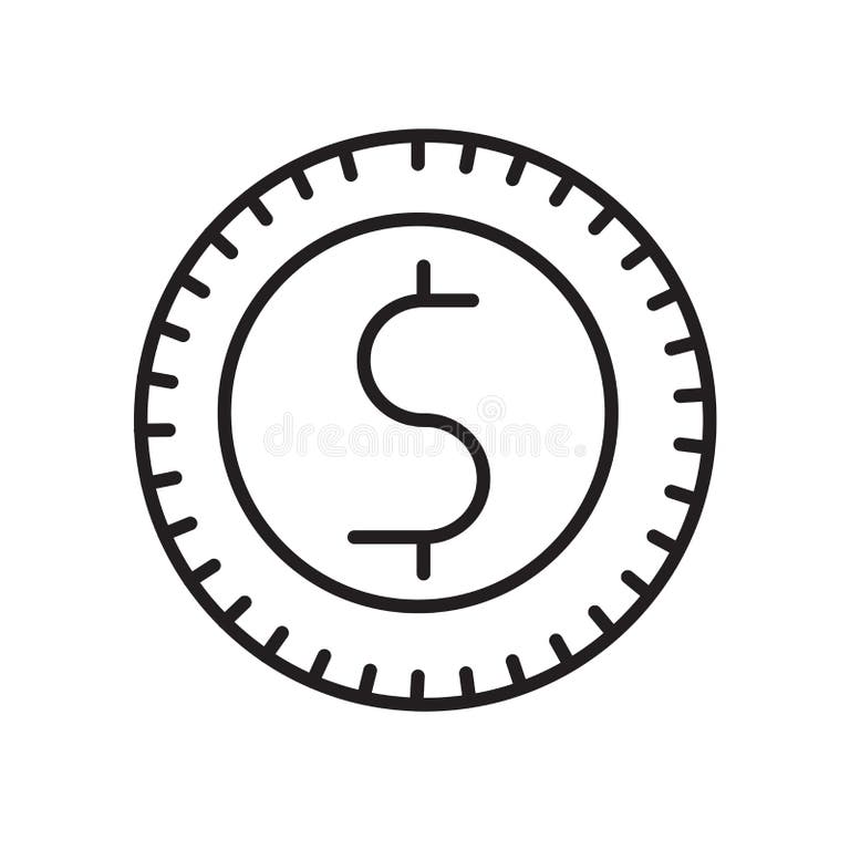 Coin Icon Vector Isolated on White Background, Coin Sign , Sign and ...