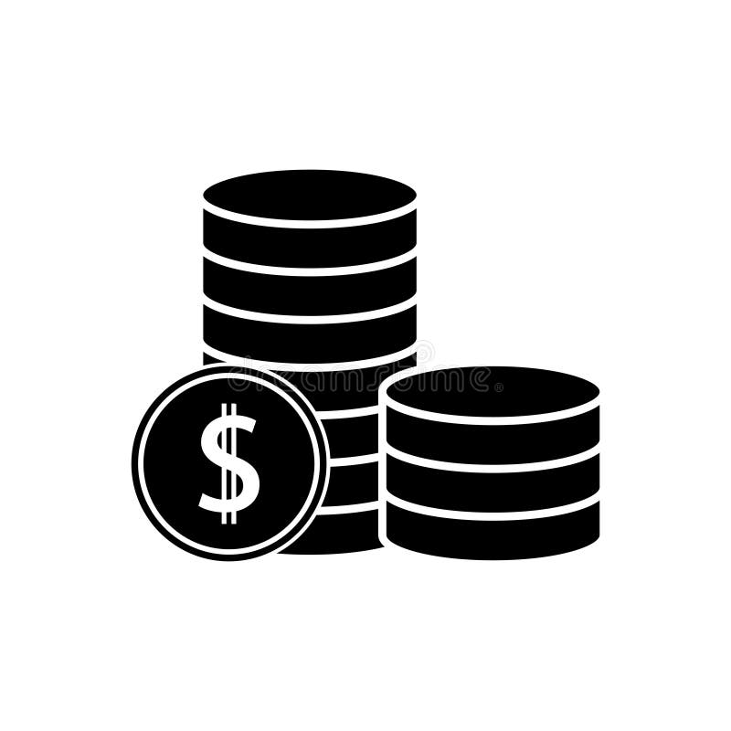 Black coin icons 2 stock vector. Illustration of icon - 99033409