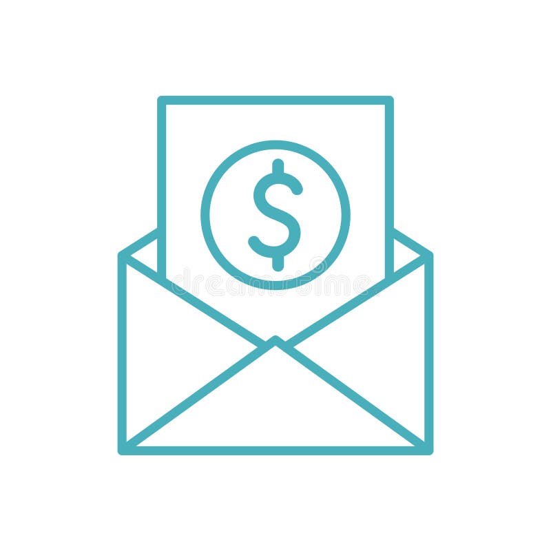 Coin Inside Envelope Line Style Icon Vector Design Stock Vector ...