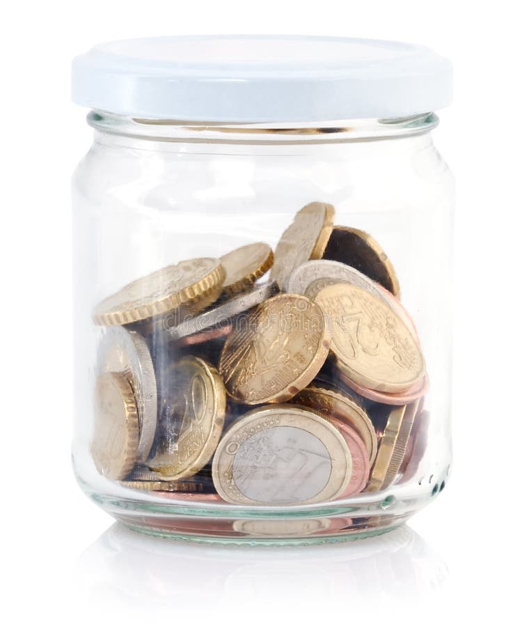 Coin jar stock photo. Image of coins, white, business - 15074094