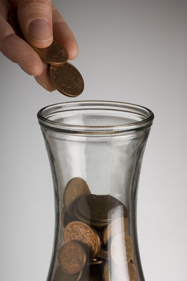 Coins in a jam jar stock image. Image of expenses, finance - 22002425
