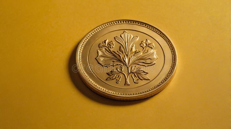 Coin Label Sheet on Yellow Background Stock Illustration - Illustration ...