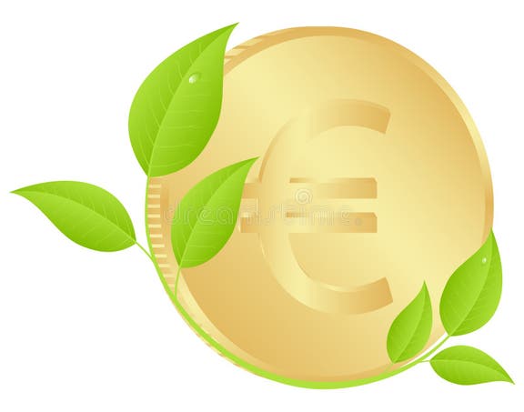 Coin with leaves stock vector. Illustration of leaves - 15219824