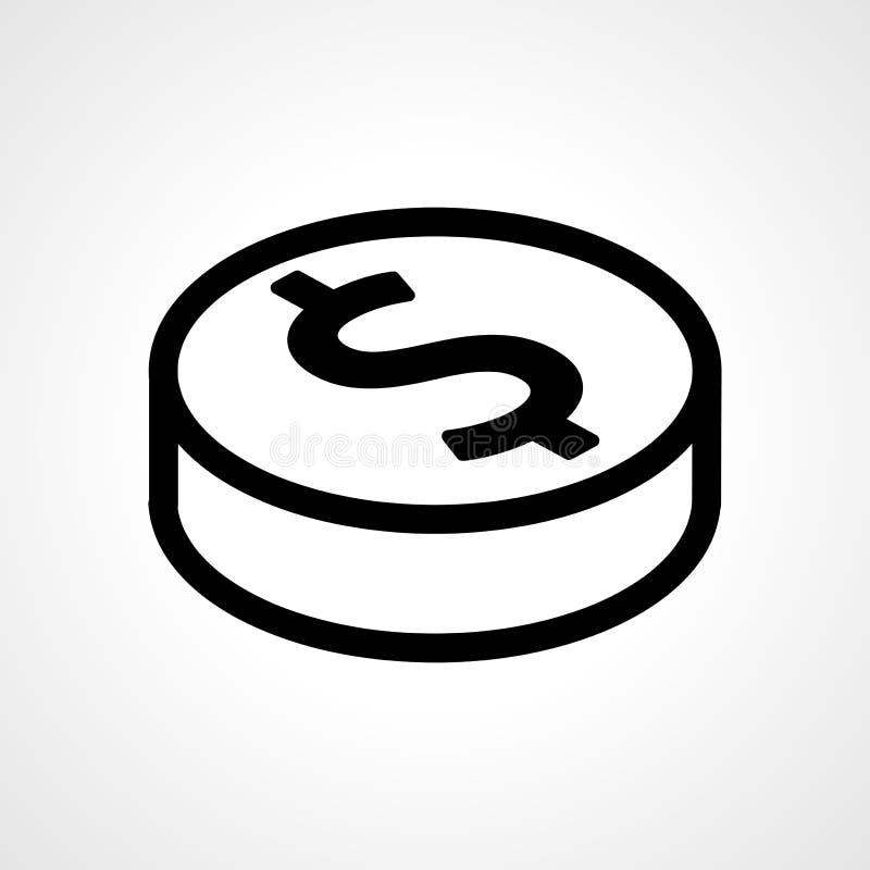 Coin Line Icon. Coin Cent Isolated Simple Icon Stock Illustration ...