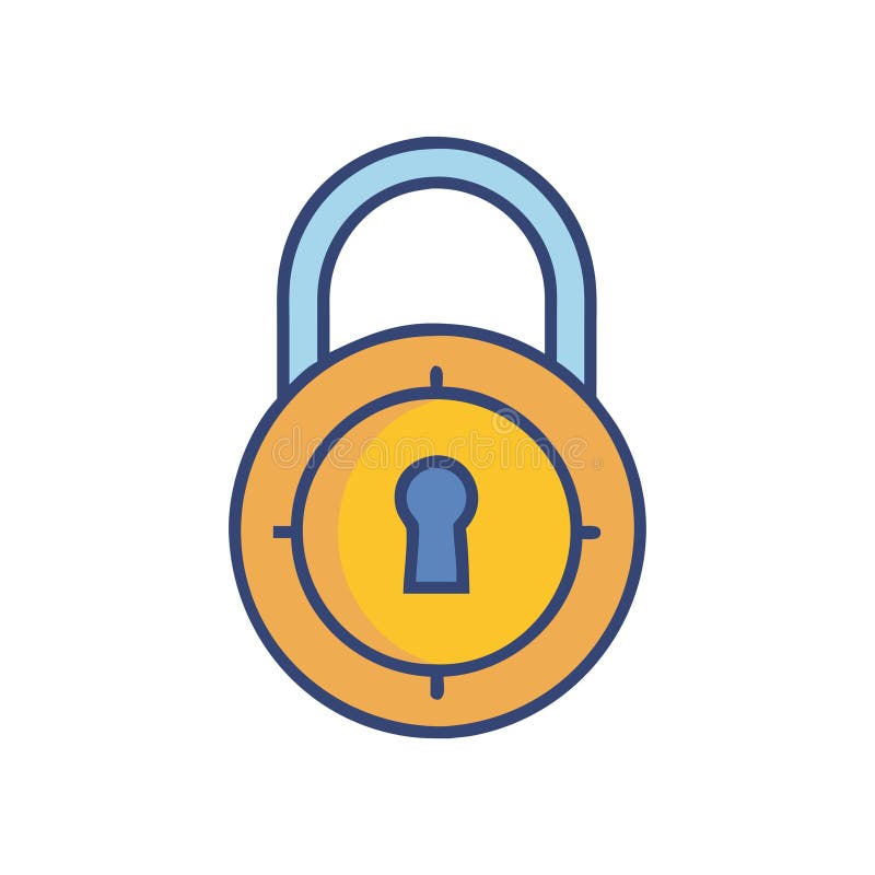 Coin Lock Icon for Security Stock Vector - Illustration of ...