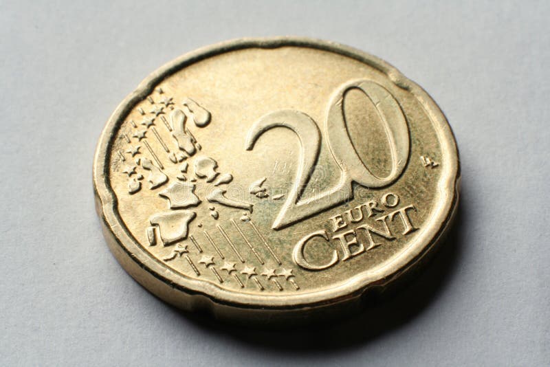 Coin macro 20 euro cent stock photo. Image of european - 4072410