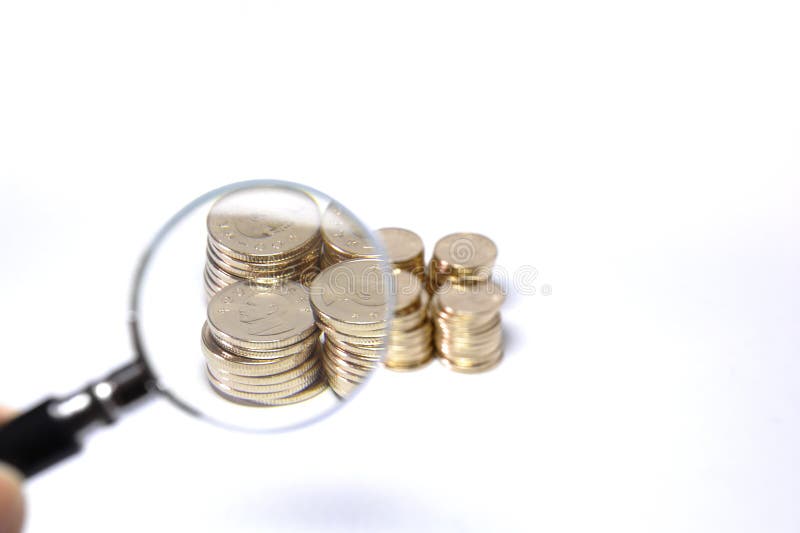 Coin magnifier stock image. Image of magnifiermoney, penny - 23480623
