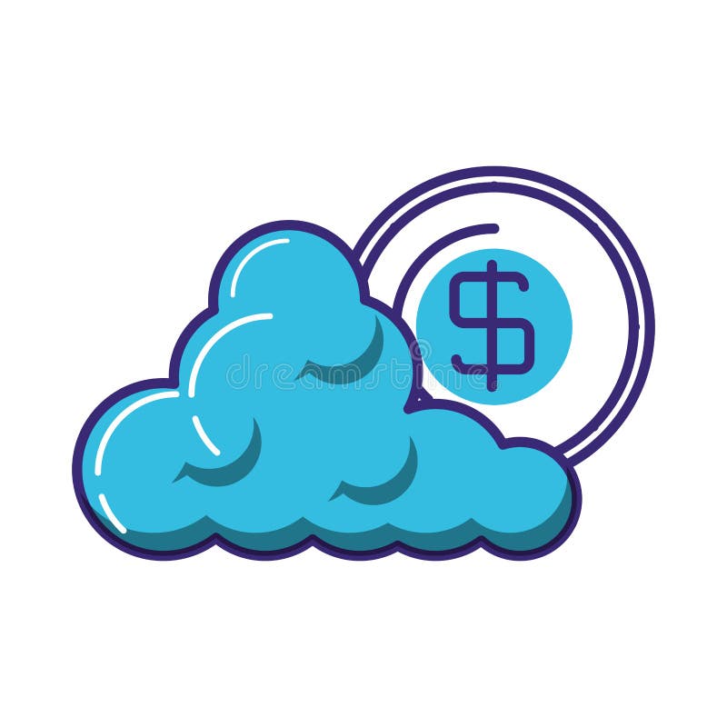 Coin money with cloud stock vector. Illustration of economy - 141701195
