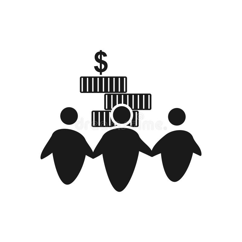 Coin Money Commitment Teamwork Together Black Logo Stock Vector ...