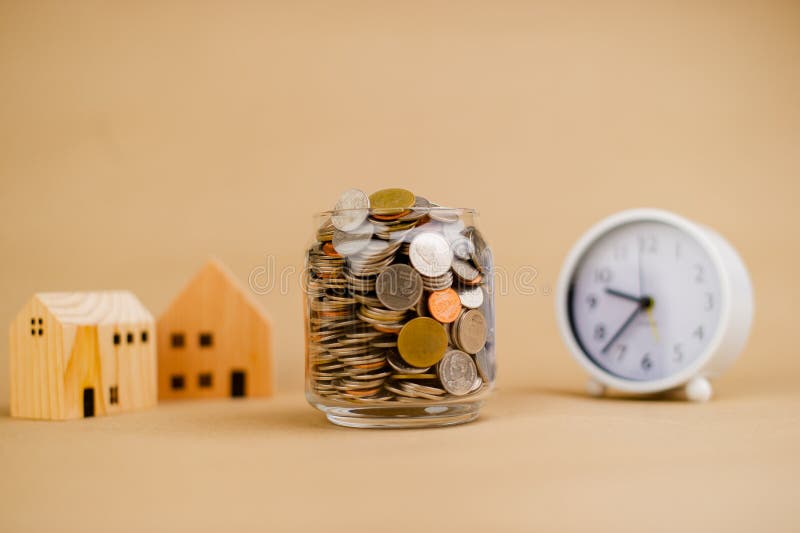 Coin Money in a Glass Jar. Saving Money. Money Saving Concept. Coin ...