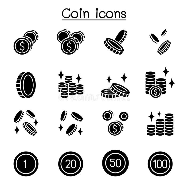 Coin, Money Icon Set Vector Illustration Graphic Design Stock Vector ...