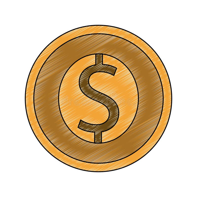 Coin money symbol scribble stock vector. Illustration of management ...